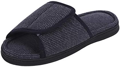 BXT Men’s Open Toe Adjustable Diabetic Slippers Wide Fit Edema Shoes ...