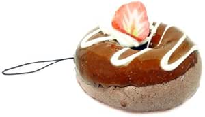 Amazon.com: Japanese Fun: Soft Phone Charm - Chocolate Glaze Donut ...