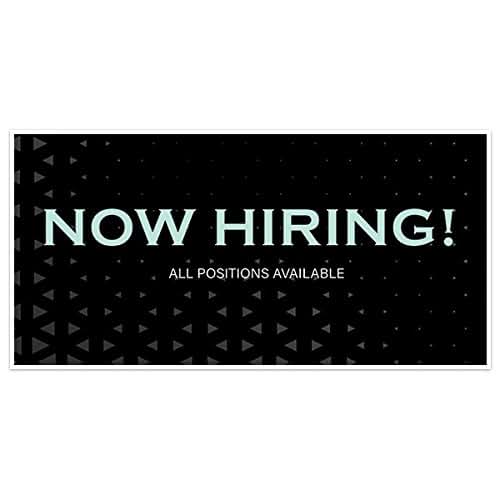 Amazon.com: Dark Abstract Now Hiring Business Window Display Large ...