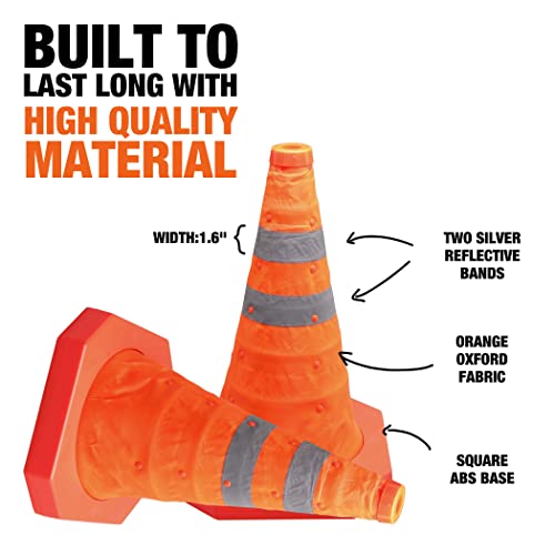 Car Emergency Kit Traffic Cone Snapklik.co : 4 Pack 15.5 Inch ...
