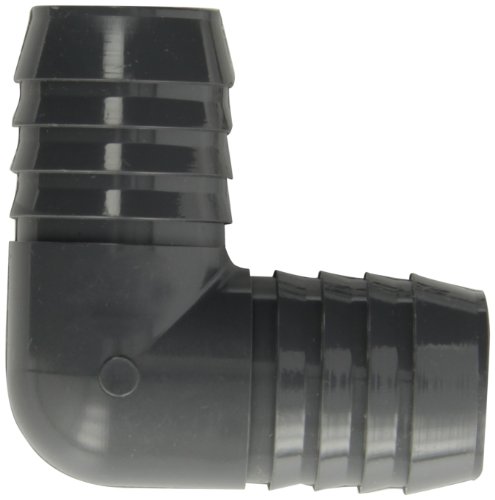 Spears PVC Tube Fitting, 90 Degree Elbow, Schedule 40, Gray, Barbed ...
