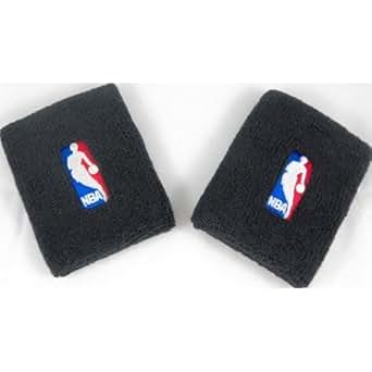 Amazon.com : 1 PAIR OF BLACK NBA LOGOMAN WRISTBANDS SWEATBANDS : Sports ...
