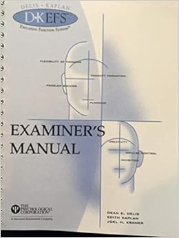 Buy Delis-Kaplan Executive Function System Manual (D-KEFS) (KEFS- D ...