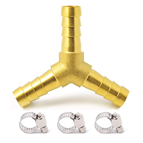 Metaland Brass 3/8" Hose Barb 3 Way Wye Y Shape Barbed Splitter Fitting ...