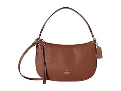 COACH Women's Polished Pebble Leather Sutton Crossbody 1941 Saddle/Gold ...