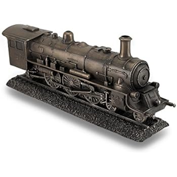 Amazon.com: Resin Statues Bronze Finish Steam Locomotive Engine Statue ...