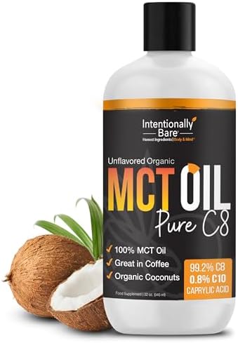 Intentionally Bare Pure C8 Organic MCT Oil - Keto, Paleo, Vegan - Coffee, Shakes, Salads – 100% ...