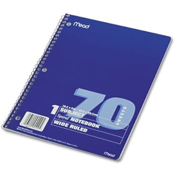 Amazon.com: Mead Notebook Spiral 10-1/2 In. X 8 In. 3 Hole Punch ...
