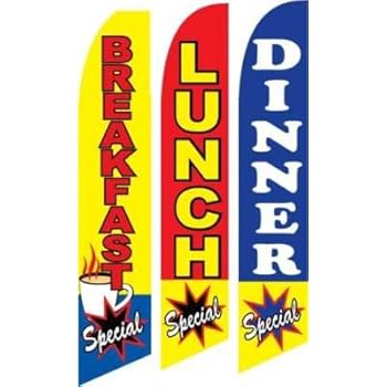 Amazon.com : Breakfast And Lunch And Dinner Specials Feather Banner ...