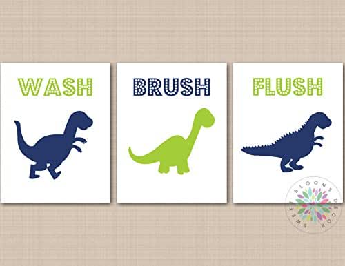 Amazon.com: Dinosaur Bathroom Wall Art,Dino Park Bath,Dinosaur Bathroom ...