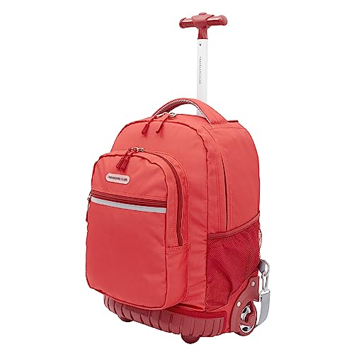 Travelers Club Rolling Backpack with Shoulder Straps, Red, 18-Inch ...