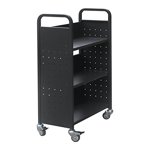 Buy Commercial Grade Rolling Book Cart Bookmobile, 4-Wheel Home Library ...