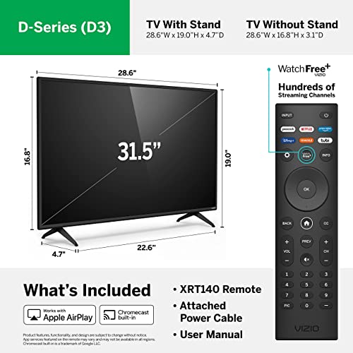 VIZIO 32-inch D-Series Full HD 1080p Smart TV with Apple AirPlay and ...