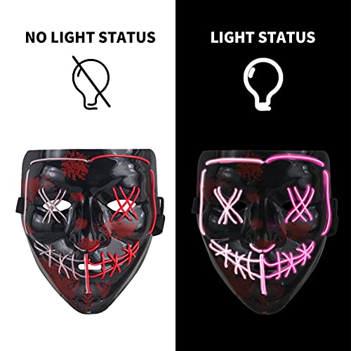 Led Mask Luxtrada Halloween LED Glow Mask Cosplay Led Costume Mask EL ...