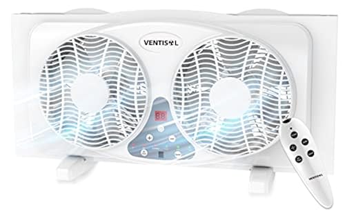 VENTISOL 9 Inch Twin Window Fan with Remote, Independent Reversible ...
