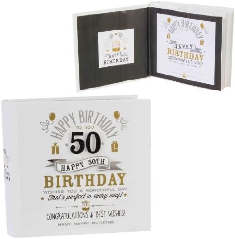 Signography 50th Birthday Photo Album 4×6 Black and Gold Design ...