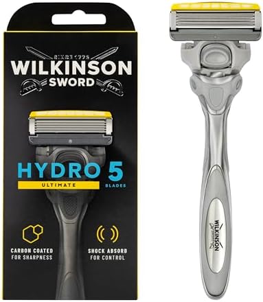 WILKINSON SWORD - Hydro 5 Ultimate Razor For Men, Shock Absorb ...