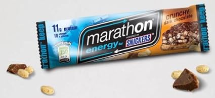 Amazon.com : Snickers Marathon ENERGY Bar Crunchy Dark Chocolate 12 ...