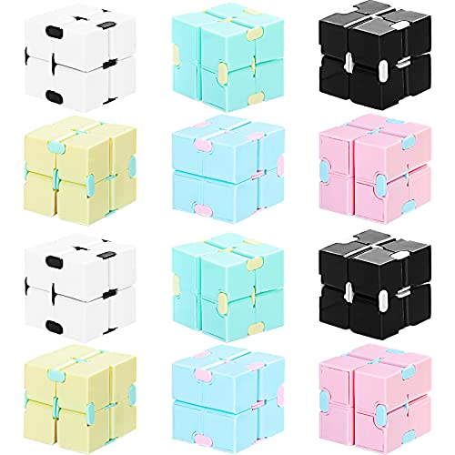 12 Pieces Infinity Cube Mini Fidget Blocks Mini Infinity Cube Desk Toy ...