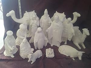Amazon.com: Duncan Christmas Ceramic Nativity 15 piece set 7" to 9 ...