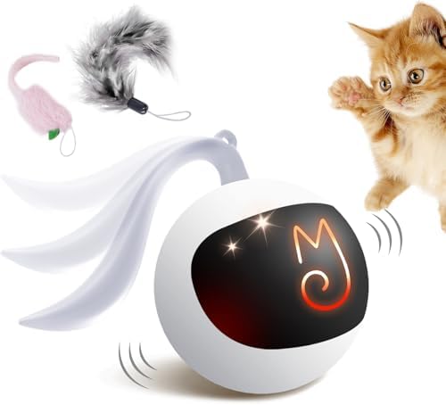 Migipaws Interactive Cat Ball Toy Set, Fun Tracker, Automatic Rolling ...