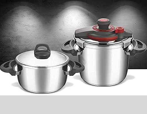 Falez Stainless Steel Pressure Cooker with 6 Litre Casserole, 9 Litres ...