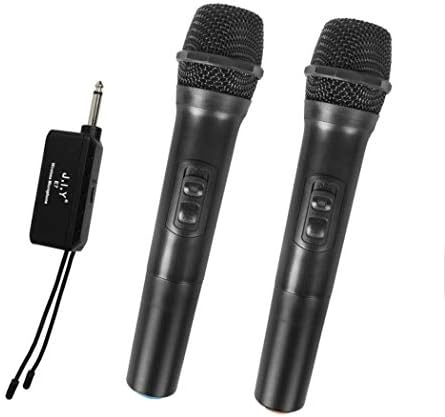 AMERTEER Wireless Microphone, Uhf Metal Dynamic Handheld Karaoke Mic ...