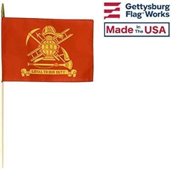 Amazon.com : Fireman Stick Flag, 12x18 Polyester Flags on a Staff, Pack ...