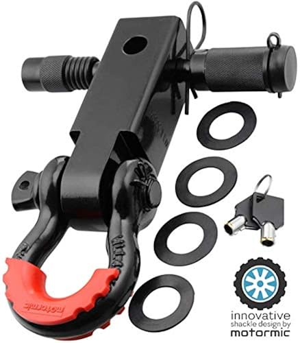 motormic Unique Shackle Hitch Receiver 2” + 5/8" Trailer Lock Pin and 3 ...