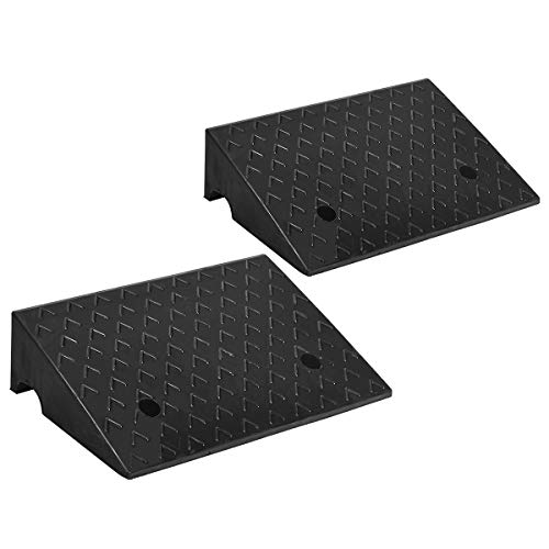 Goplus 2PCS Rubber Car Curb Ramps, Portable Lightweight Threshold Ramp ...
