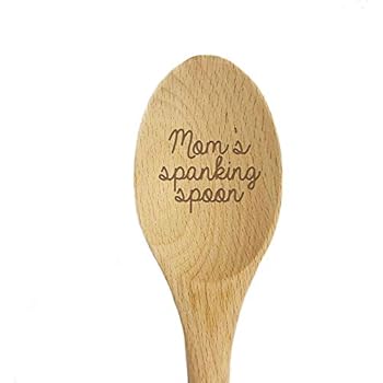 Amazon.com: Mom's Spanking Spoon Laser Engraved Wooden Mixing Spoon ...