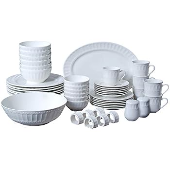 Amazon.com | Gibson Everyday 61536.46RM Regalia 46-Piece Dinnerware and ...