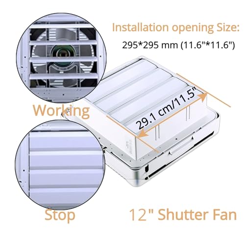SAILFLO 12 Inch Window Shutter Exhaust Fan With Reversible Airflow ...