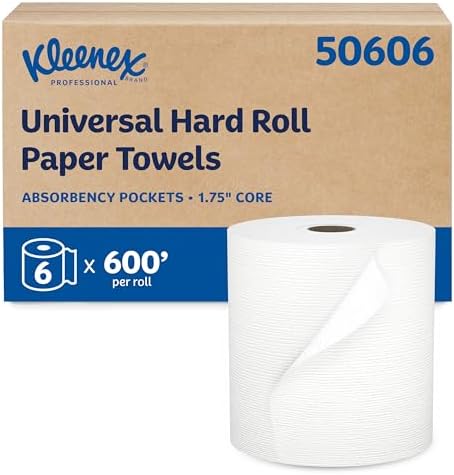 Kleenex Scott 50606 Essential Plus Hard Roll Towels 8 x 600 ft, 1 3/4 ...