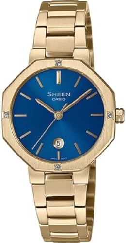 Casio Women Watch Octagonal Face Analog Date Display Blue Dial ...