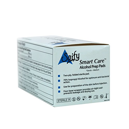 Smart Care® Swabs Antiseptic Prep Wipes 100 Count Sterile Medium Pads ...