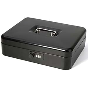 Amazon.com : Safe Metal Cash Box with Money Tray & Combination Lock ...