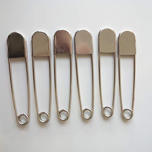 Large Safety Pins, 5 Inch Jumbo Safety Pins, Heavy Duty Stainless Steel ...