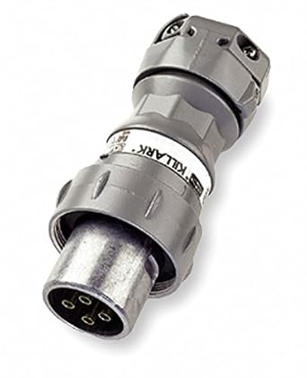 Killark VP6475 Pin and Sleeve Plug, 4 Wire, 4 Pole, 60 Amp, 600V ...