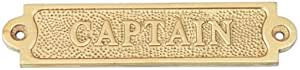 Amazon.com: Brass Captain Sign 4" - Nautical Brass Sign - Nautical Wall ...
