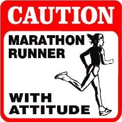 Amazon.com: CAUTION: MARATHON RUNNER female new sign: Home & Kitchen