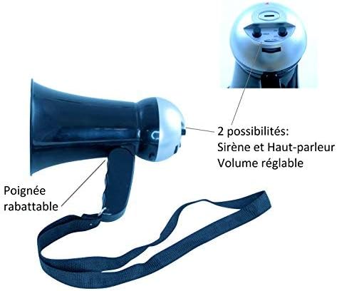 Mini 10W Megaphone with Loud Speaker, Siren and Adjustable Volume ...