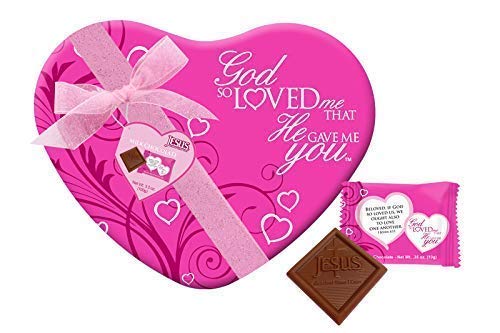 Amazon.com : Scripture Candy, God So Loved Me Heart Tin - Pink ...