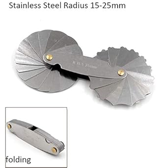 Radius Gauge Set 15-25mm Fillet Gauge 30 Pieces Measure Tool Metric ...
