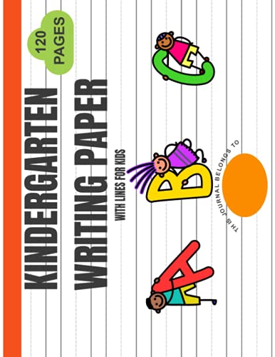 Kindergarten Landscape Practice Writing Paper With Lines: 120 Blank ...