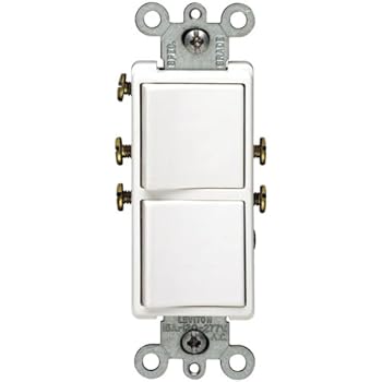 Leviton 1754-W Decora Dual Rocker Combination Switch, White - Wall ...