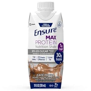 Amazon.com : Ensure Max Protein Nutrition Shake, Cafe Mocha, 4 Little ...