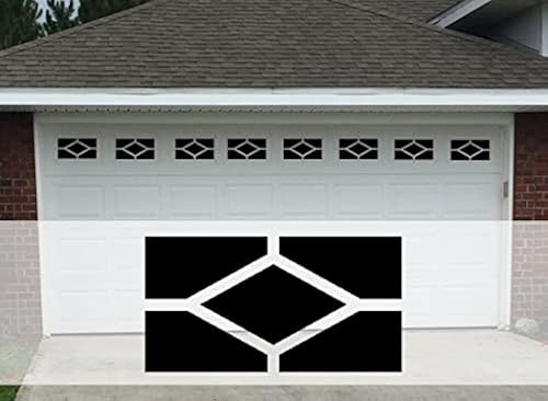 Sanfurney 2 Car Magnetic Garage Door Windows Panes Diamond Style Pre ...