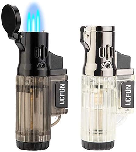 Torch Lighter 2 Pack Quad Jet Flame Lighter Refillable Butane Cigar ...