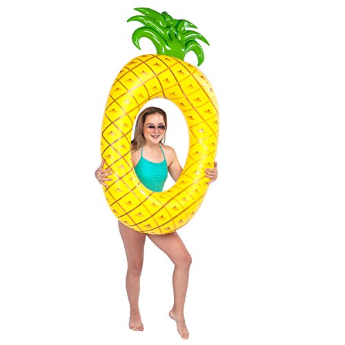 U.S. Pool Supply Giant 5 Foot Inflatable Pineapple Pool Ring Tube Float ...